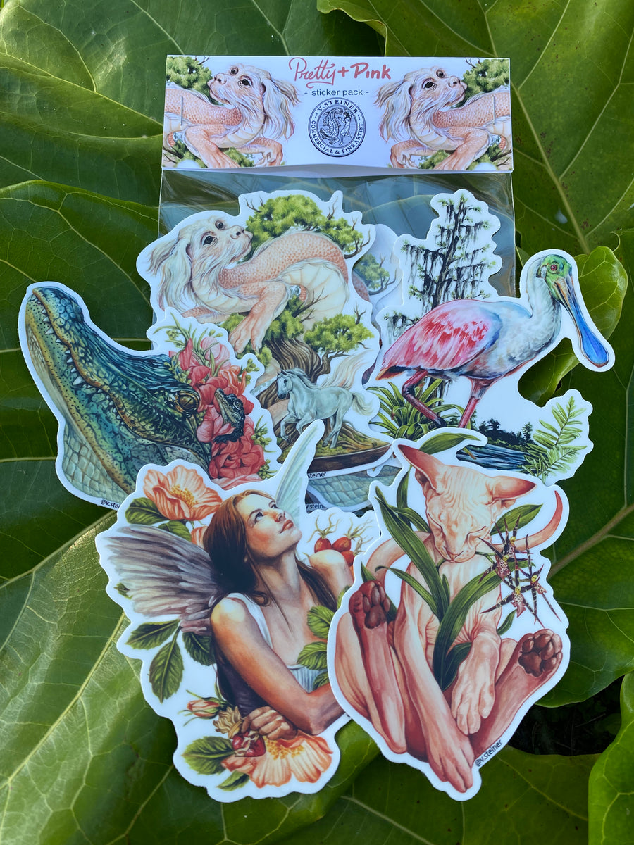 Pretty + Pink- sticker pack of five – vsteiner